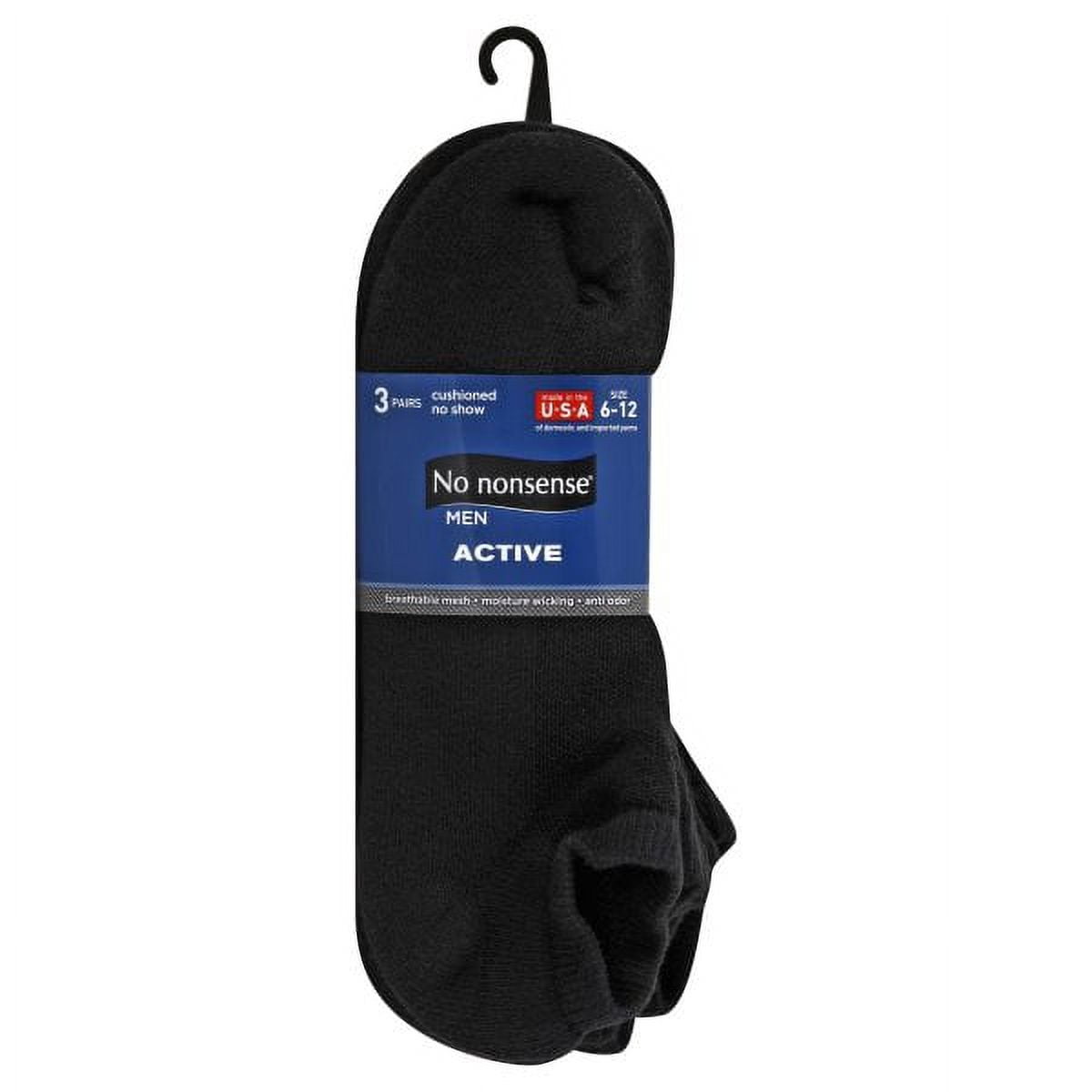 No Nonsense Men's Black Active Socks, 3 pairs - Walmart.com