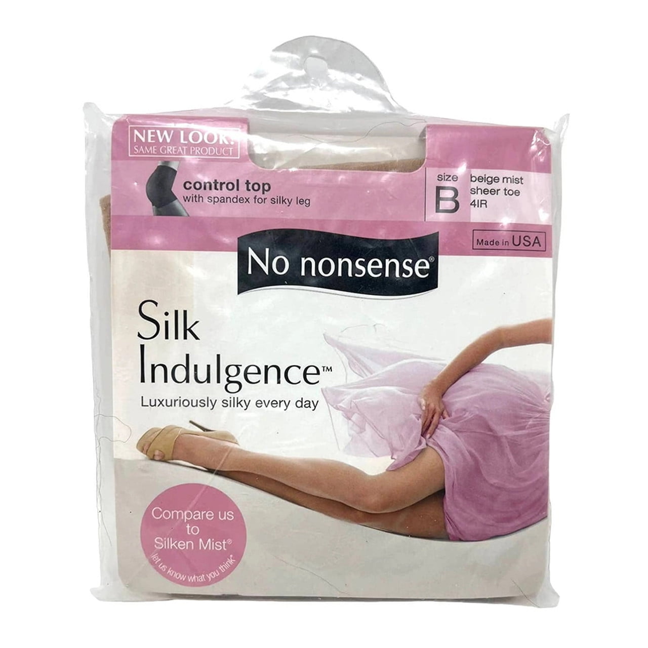 No Nonsense Silk Indulgence Control Top, B Size Beige Mist, 1 Ea, 3 ...