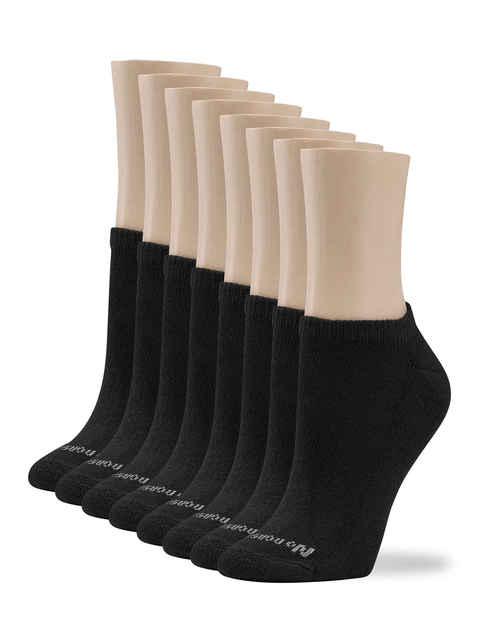 No nonsense Women's Cushioned No Show Socks 8 Pair Pack, Black, One ...