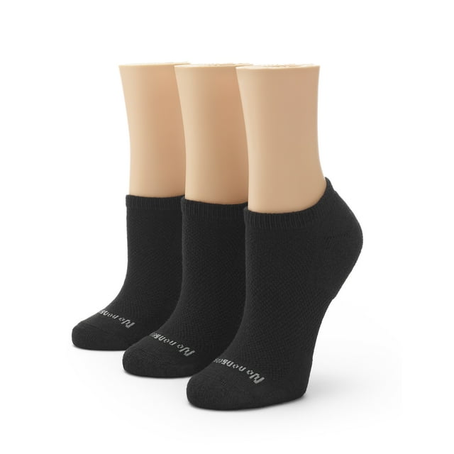 No Nonsense Women's 3 Pair Soft & Breathable Cotton Blend No Show Socks ...