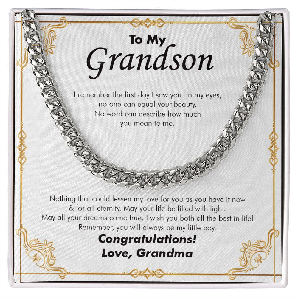 "No One Can Equal" Grandson Wedding Day Necklace Gift From Grandma ...