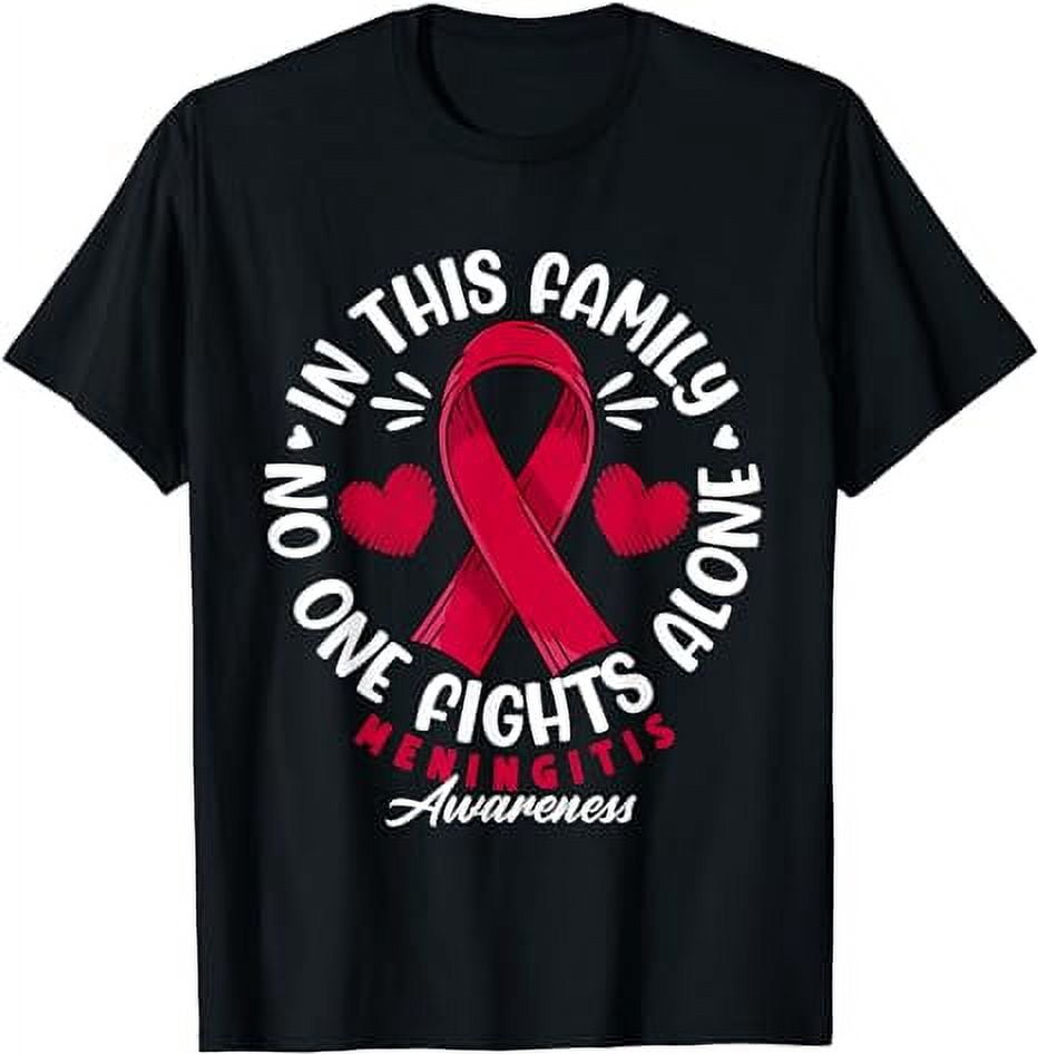 No One In This Family Fights Alone I Inflammatory Meningitis T-Shirt ...