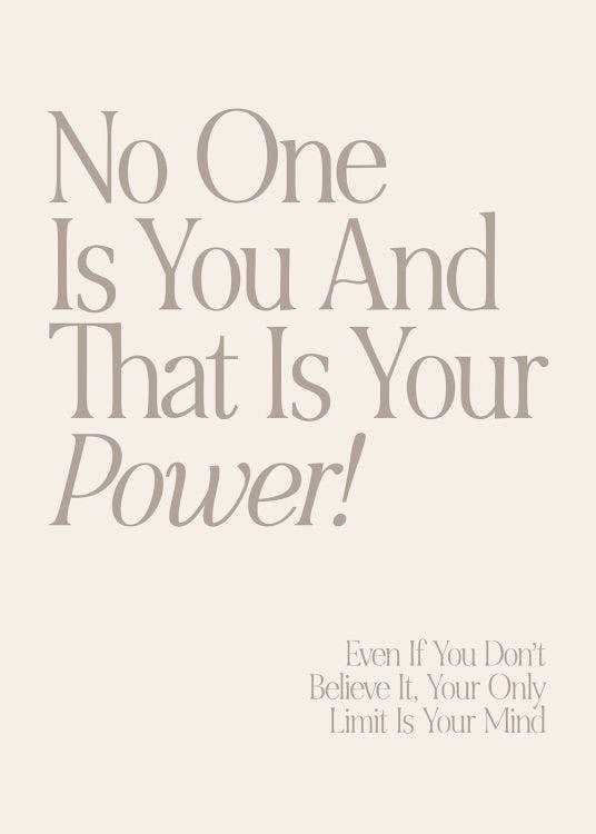No One Is You Affirmation Print Wall Art, Modern Wall Decor For Living ...