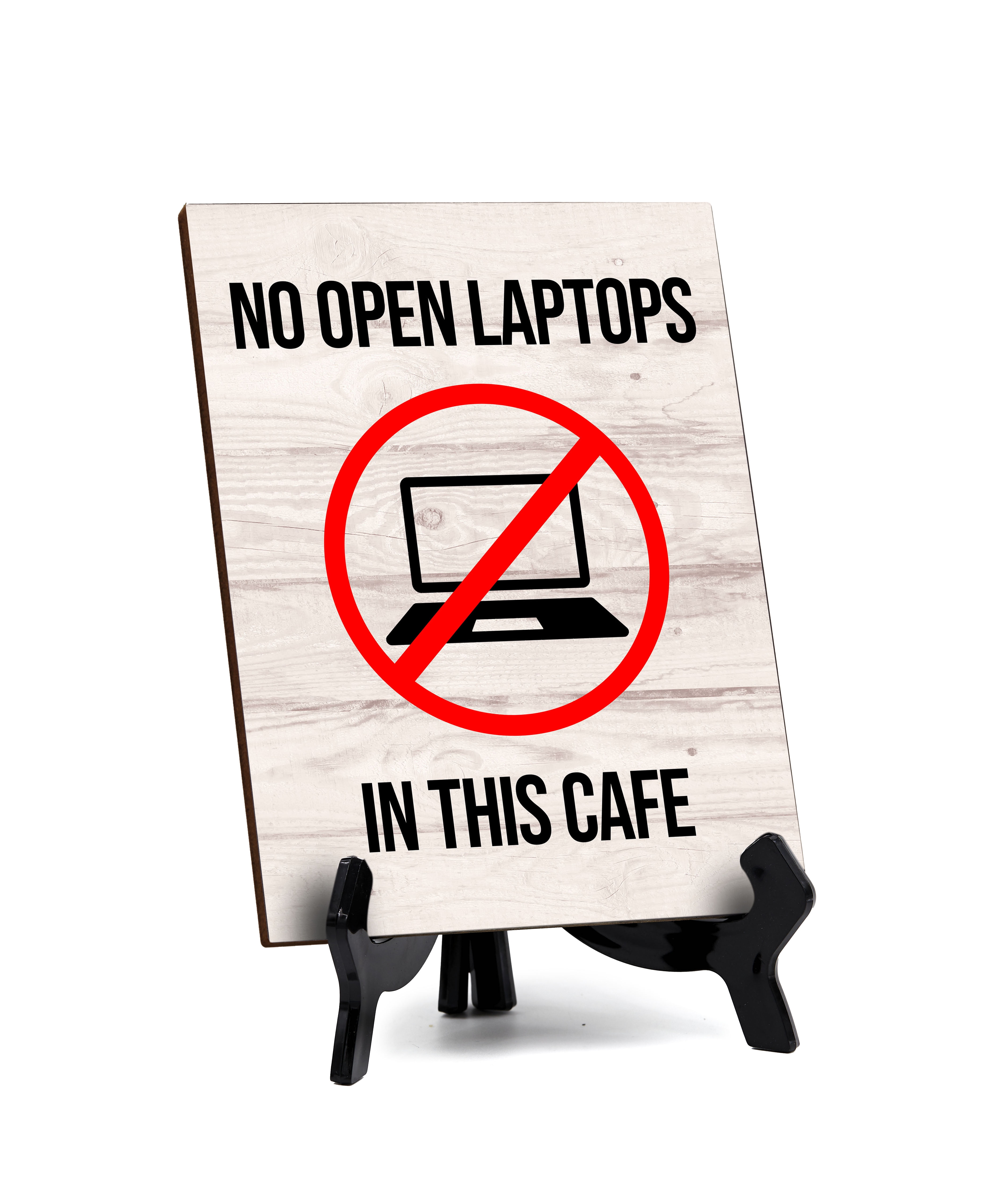 No Open Laptops In This Cafe Table Sign with Acrylic Stand (6x8“)|Cafe ...