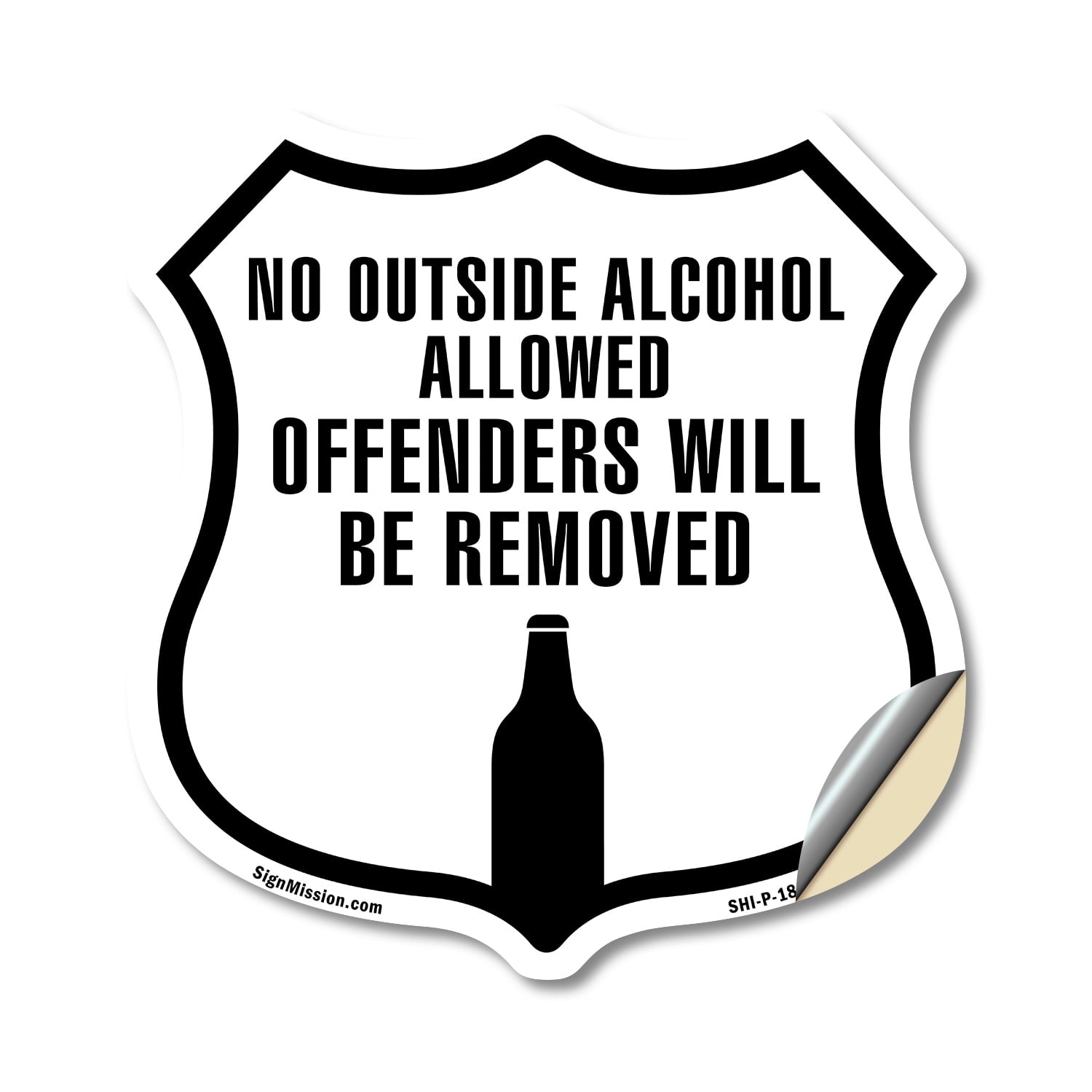 No Outside Alcohol Allowed Offenders Will Be Removed 12 inch X 12 inch ...