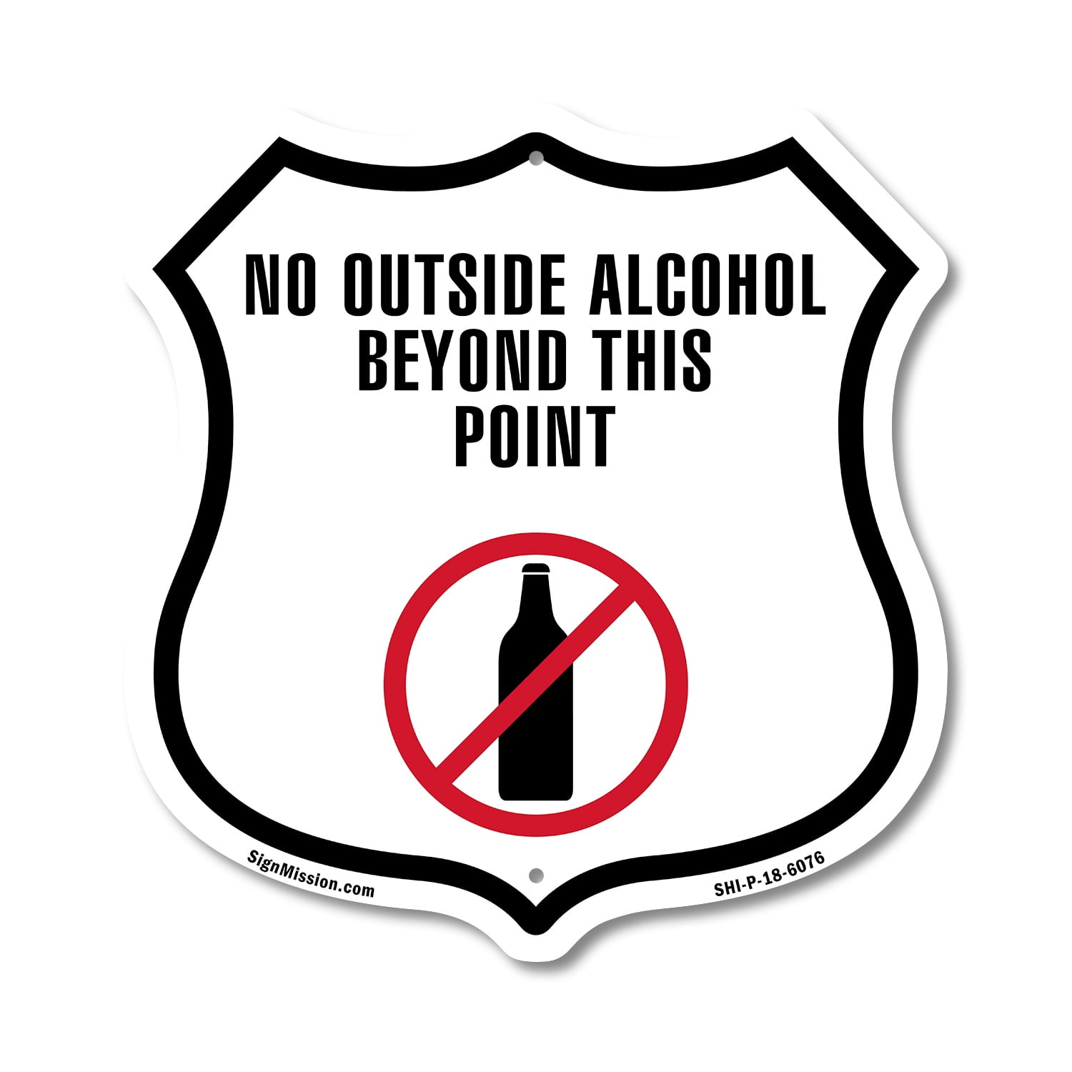 No Outside Alcohol Beyond This Point (2 Pack) 12 inch X 12 inch Shield ...