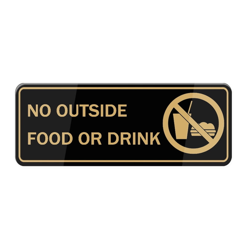 No Outside Food Or Drink Sign For House, 10X3 Inch Acrylic Plaque With ...