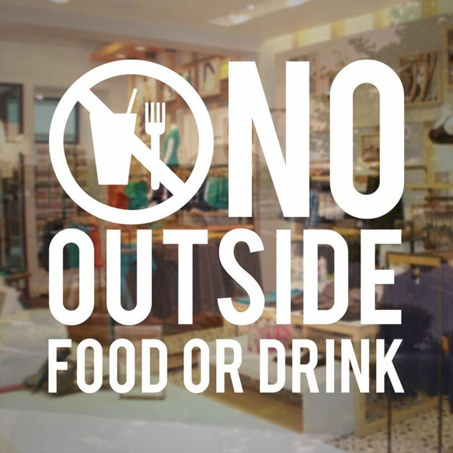 No Outside Food or Drink Sign Store Business Vinyl Wall Decal Door ...