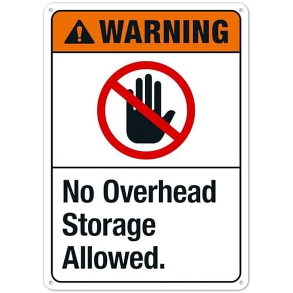 No Overhead Storage Allowed Sign,Facility Safety Signs Metal Tin Sign ...