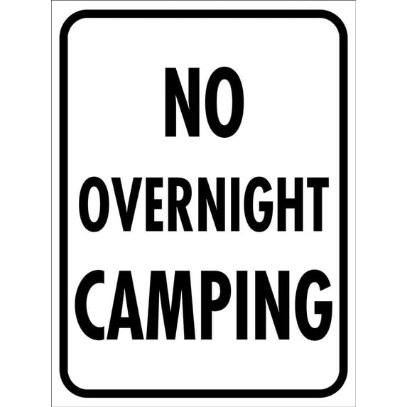 No Overnight Camping Sign Metal Tin Sign Caution Danger Safety Security ...