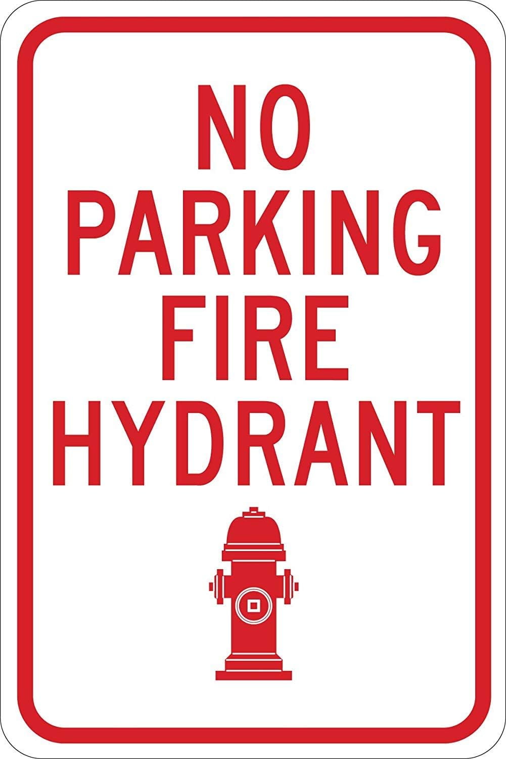 No PFire Hydrant Street Signs Road Yard Warning Decor Notice Sign 8x12 ...