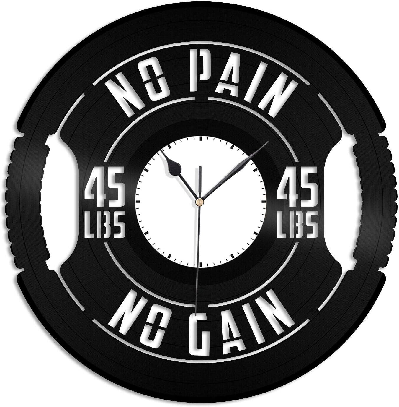 No Pain No Gain Vinyl Wall Clock,Vinyl Record Clock Wall Art Unique ...