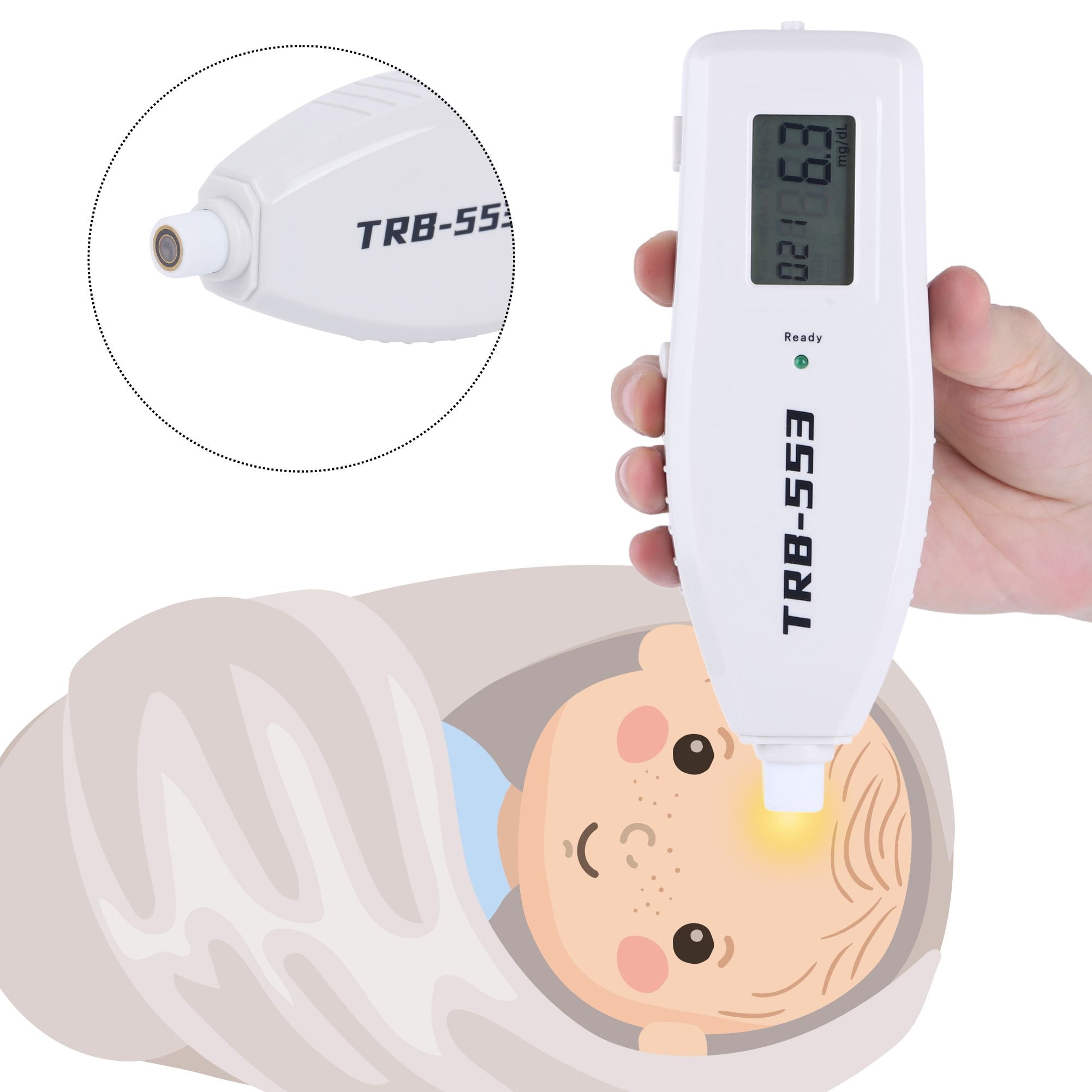 No Pain Percutaneous Jaundice Meter for New-born Babie Adult Bilirubin ...