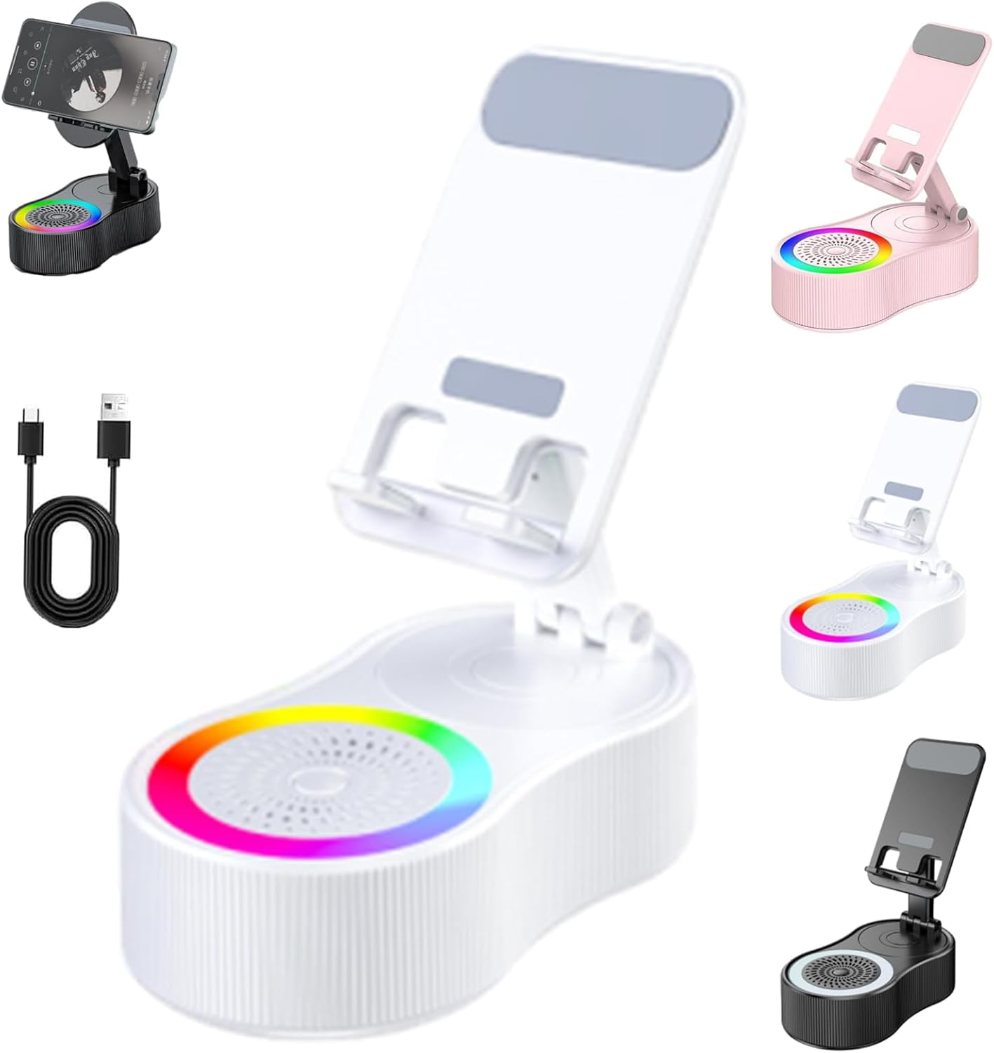 No-Pair Magic Speaker & Charging Stand, Adjustable Phone Holder with ...