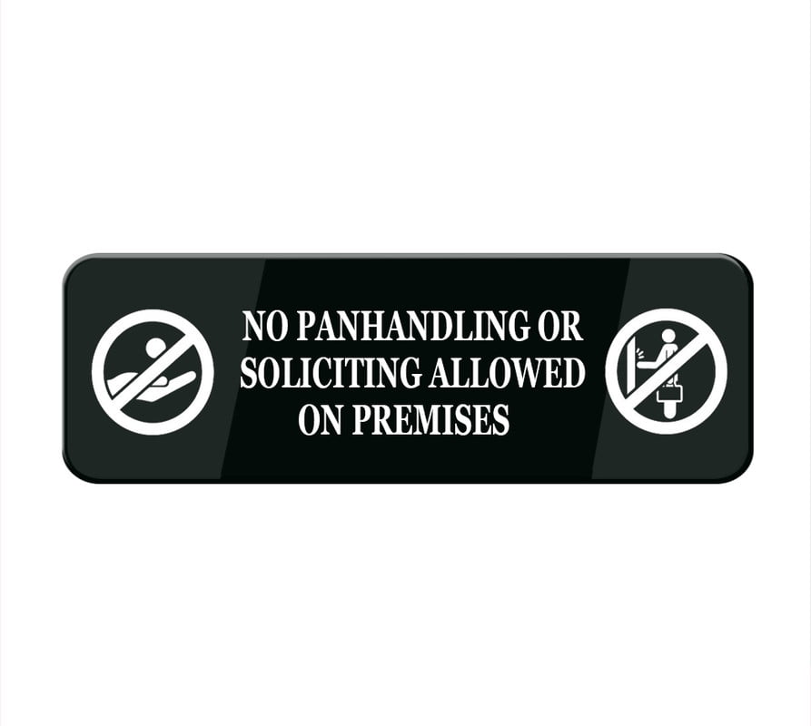 No Panhandling Or Soliciting Allowed On Premises Sign, 10 X 3 Inch ...