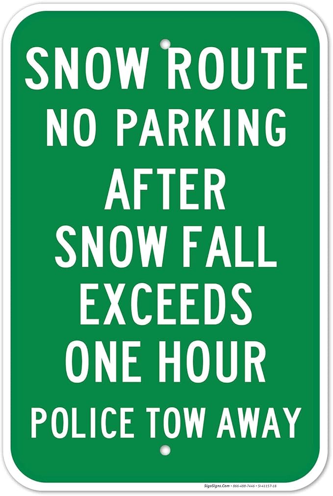 No Parking After Snow Fall Sign Metal Sign 12"x8" - Walmart.com