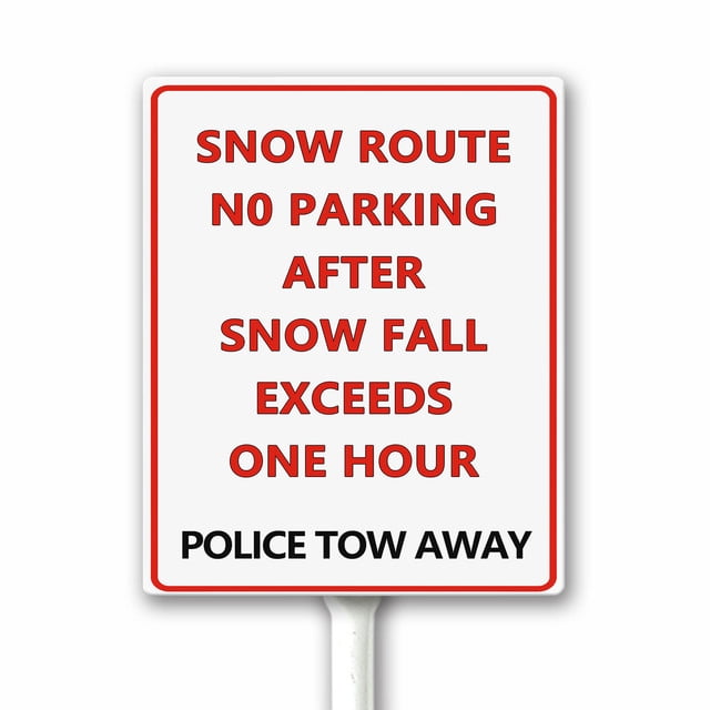 No Parking After Snow Fall Sign for Yard With Stake 7.8X8 Inches ...
