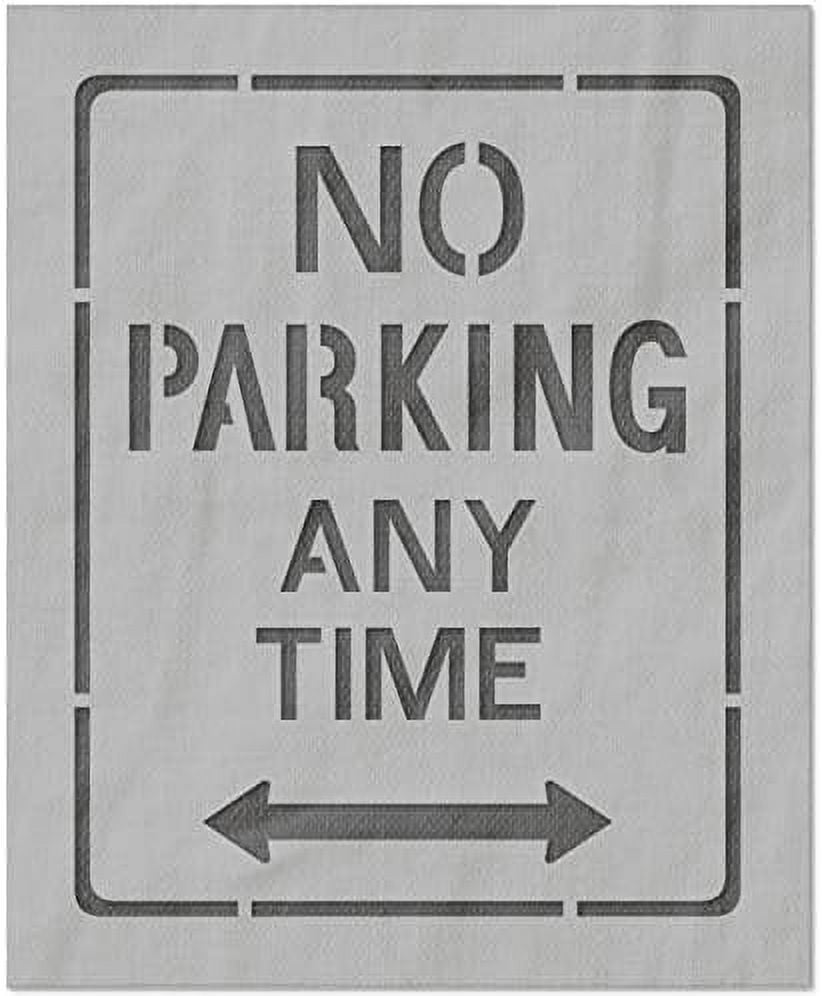 No Parking Any Time Sign Stencil - Reusable For DIY Projects, Painting ...