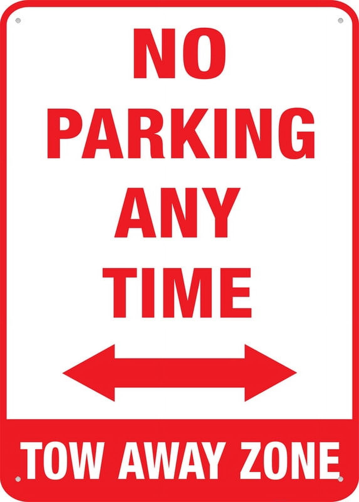 No Parking Any Time Tow Away Zone Two Way Arrow Sign For House Door ...