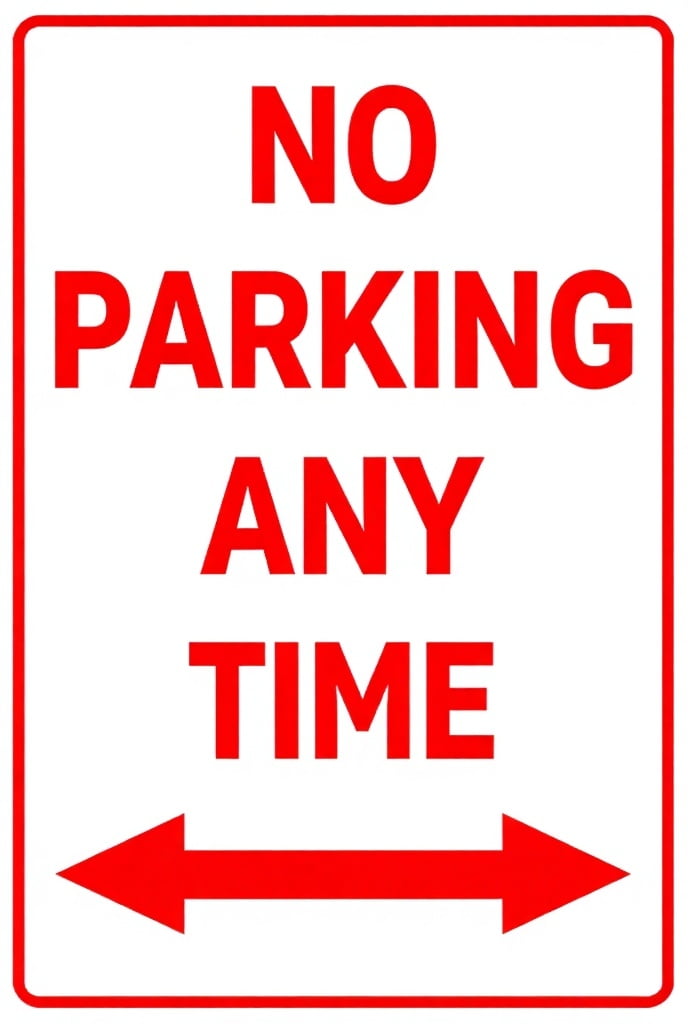 No Parking Any Time Vintage Aluminum Sign - 8"x12" Poster, UV Resistant ...