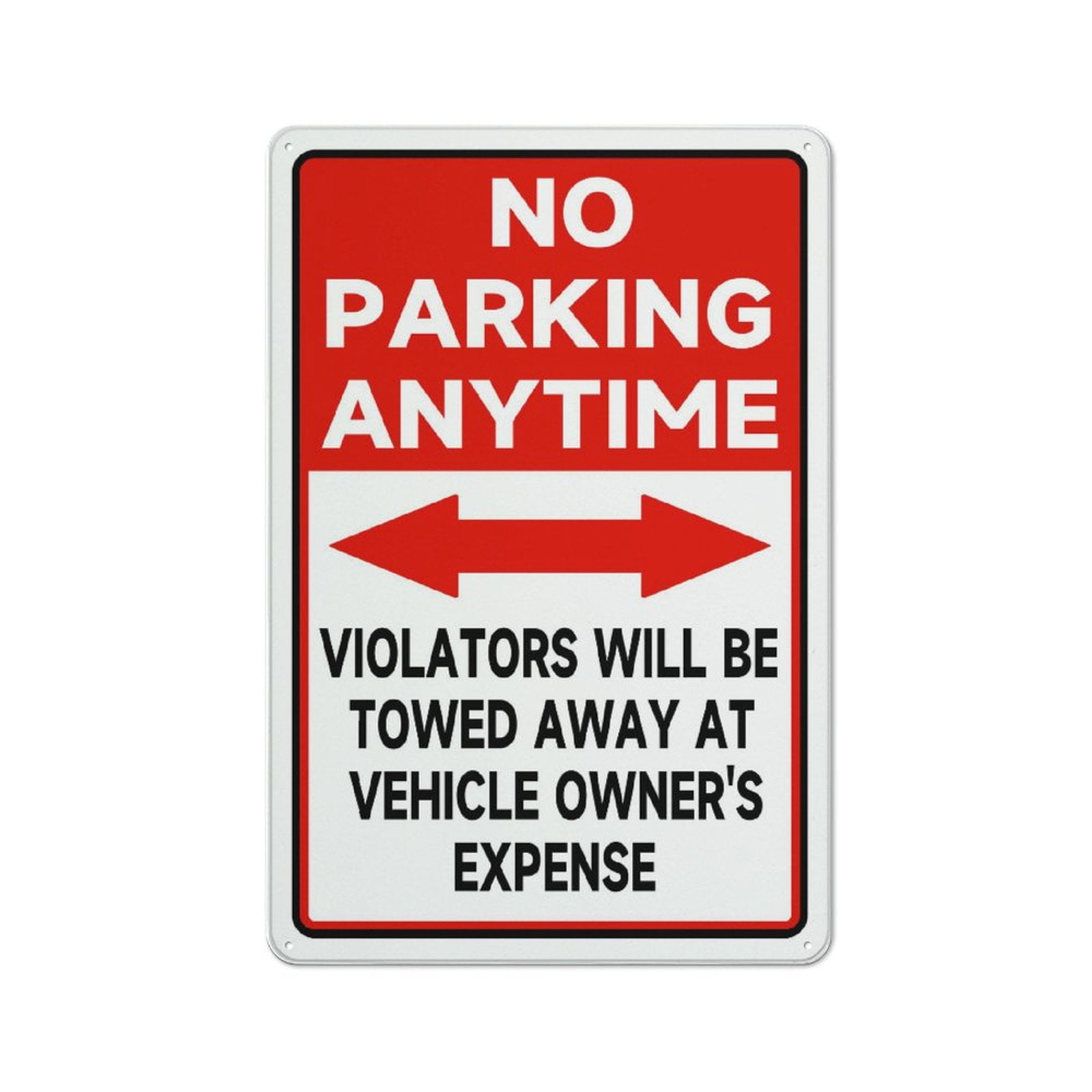 No Parking Anytime Double Arrows Towed Metal Sign Aluminum Sign Indoor ...