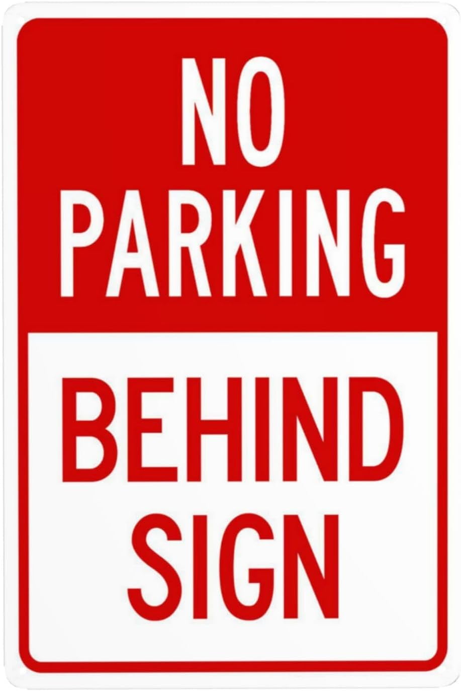 No Parking Behind Metal Warning Signs, Cautions Security Tin Sign ...