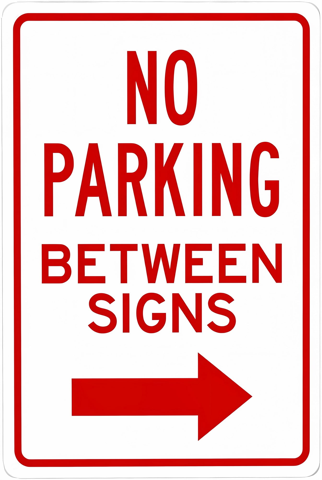 No Parking Between Signs Right Arrow - 8"x12" Metal Security Tin ...