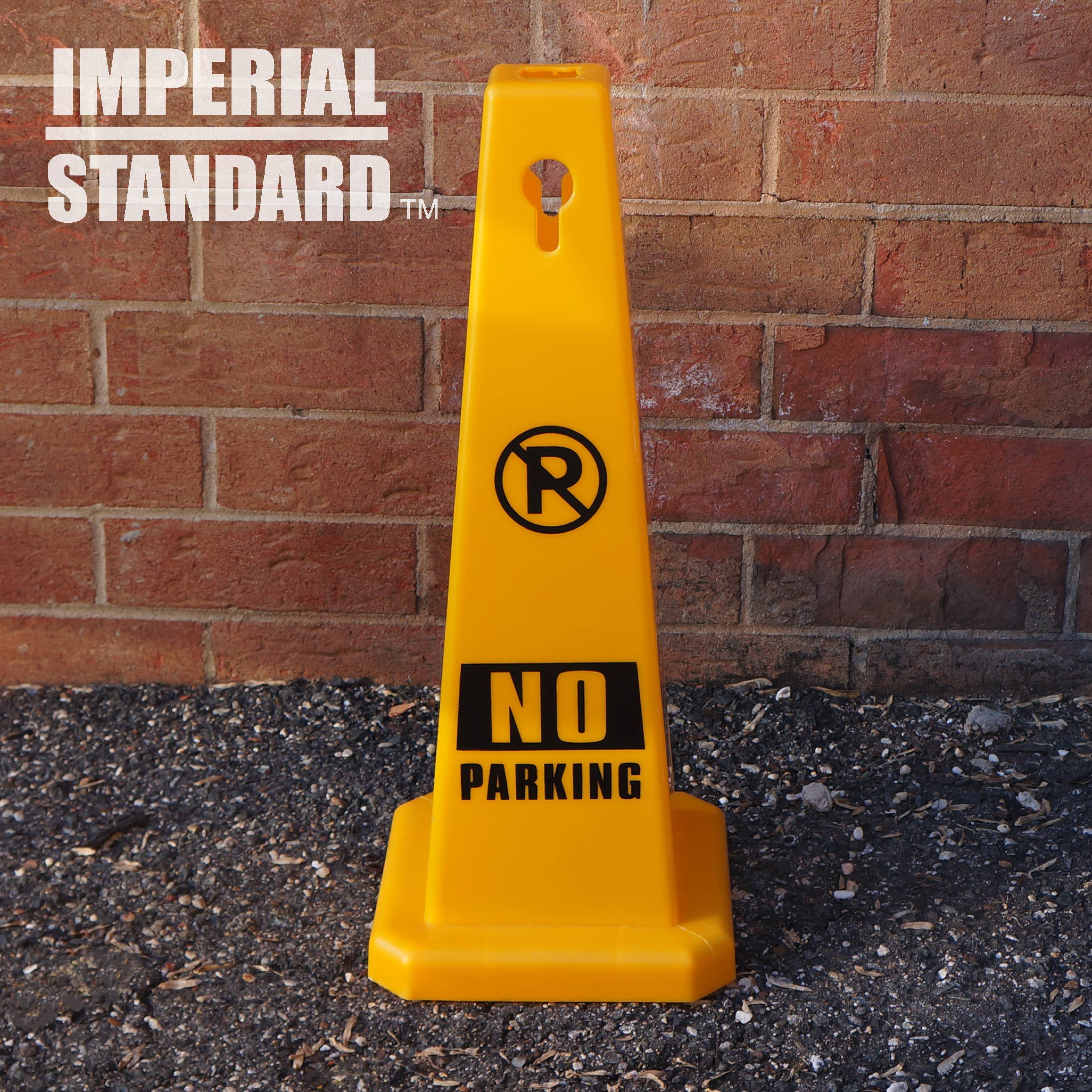 No Parking Cones - 28" Yellow Cones with No Parking Signs - Parking ...
