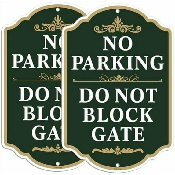 No Parking Do Not Block Gate Sign - 2 Pack, 10” x 14” Rust Free ...