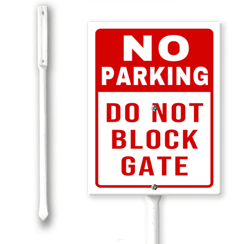 No Parking - Do Not Block Gate Yard Sign with Stake 4.6 x 6 inch ...