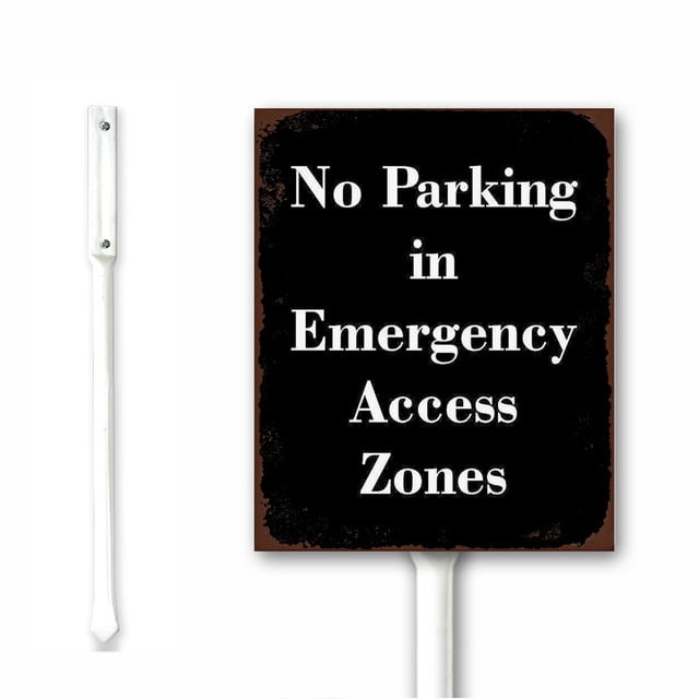 No Parking in Emergency Access Zones Sign for Outdoor Metal Yard Sign ...
