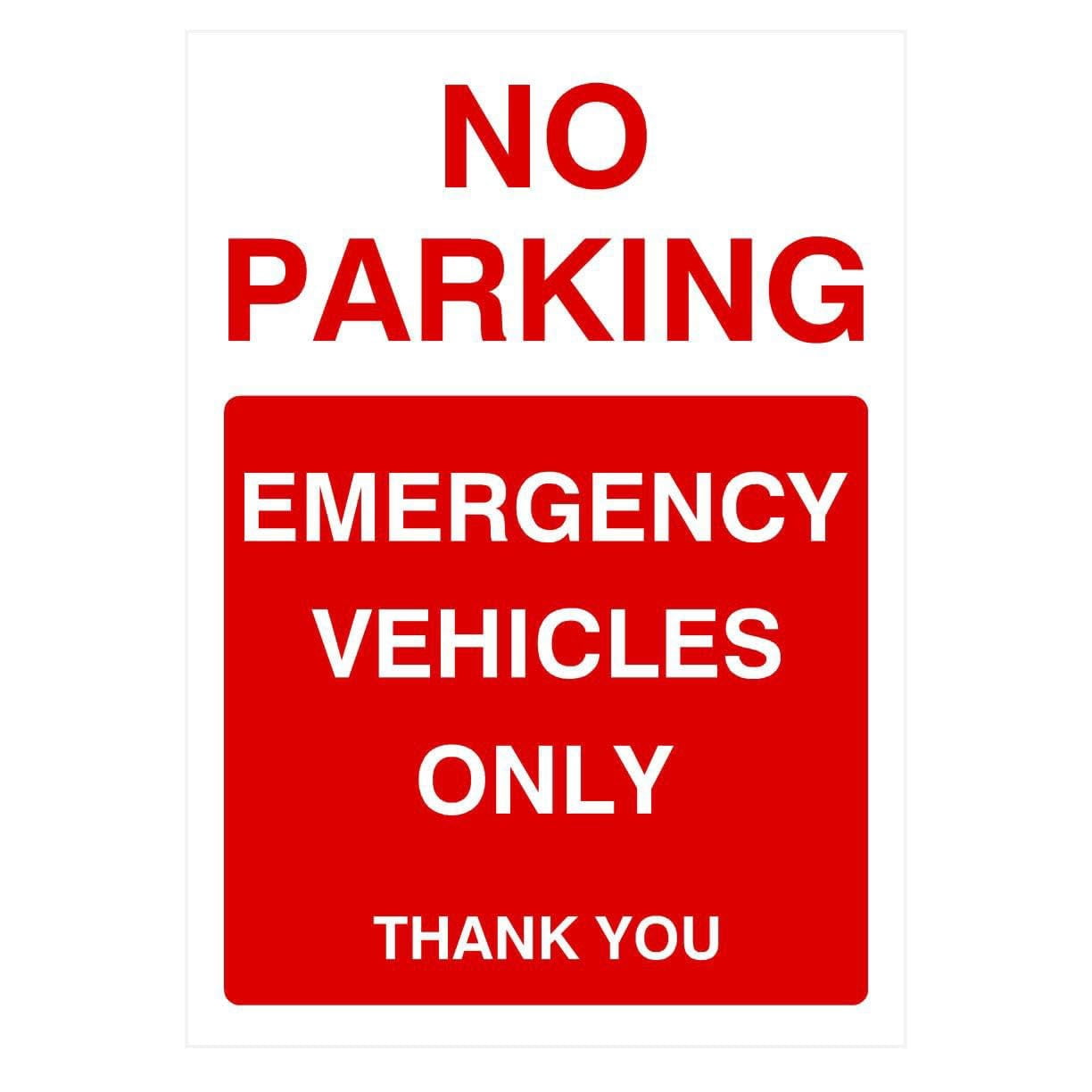 No Parking Emergency Vehicles Only Sign Parking Signs & Permits Metal ...