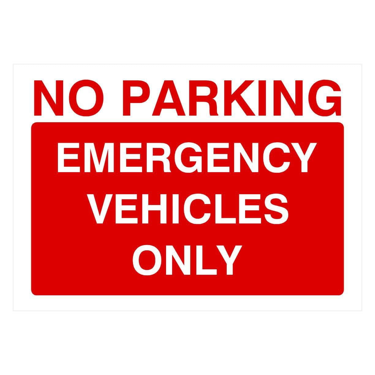 No Parking Emergency Vehicles Only Sign Parking Signs & Permits Metal ...