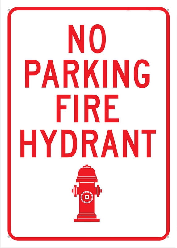 No Parking Fire Hydrant Sign For House Door Office Business Yard,Metal ...