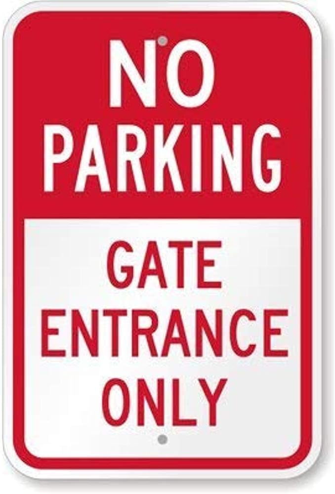 No Parking Gate Entrance Only Sign Warning Tin Sign 8x12 inches ...