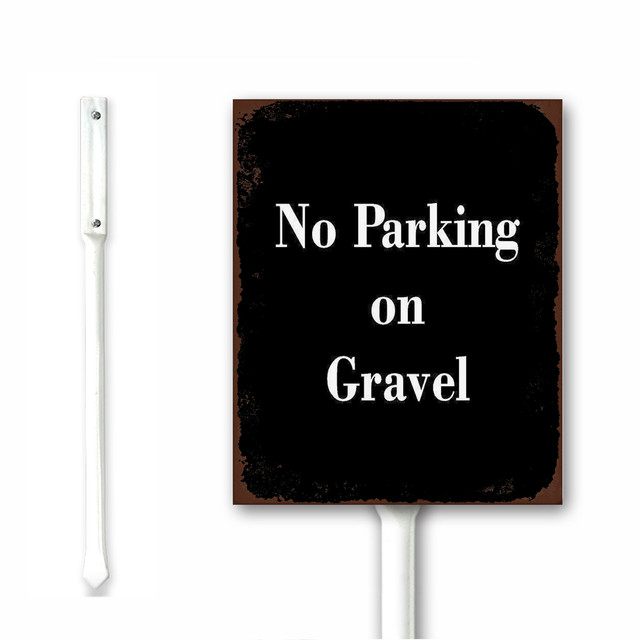 No Parking on Gravel Sign for Outdoor Metal Yard Sign Funny Lawn Sign ...