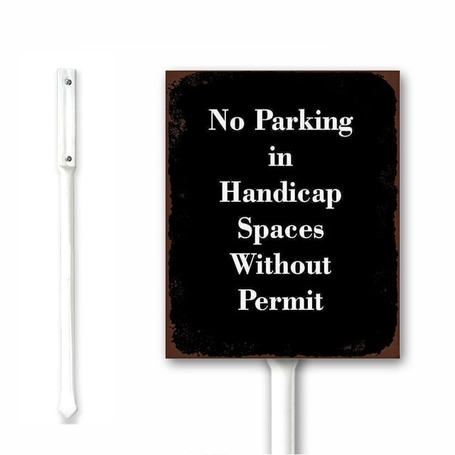 No Parking in Handicap Spaces Without Permit Sign for Outdoor Metal ...