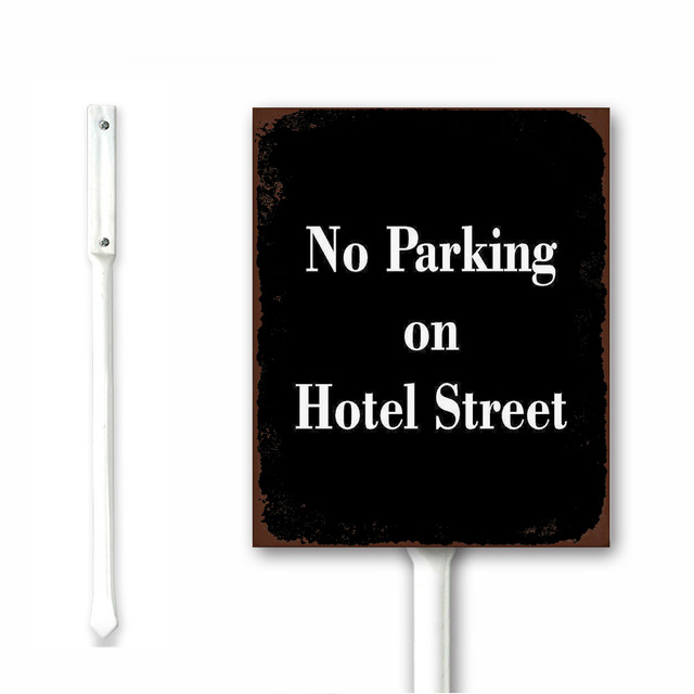 No Parking on Hotel Street Sign for Outdoor Metal Yard Sign Funny Lawn ...