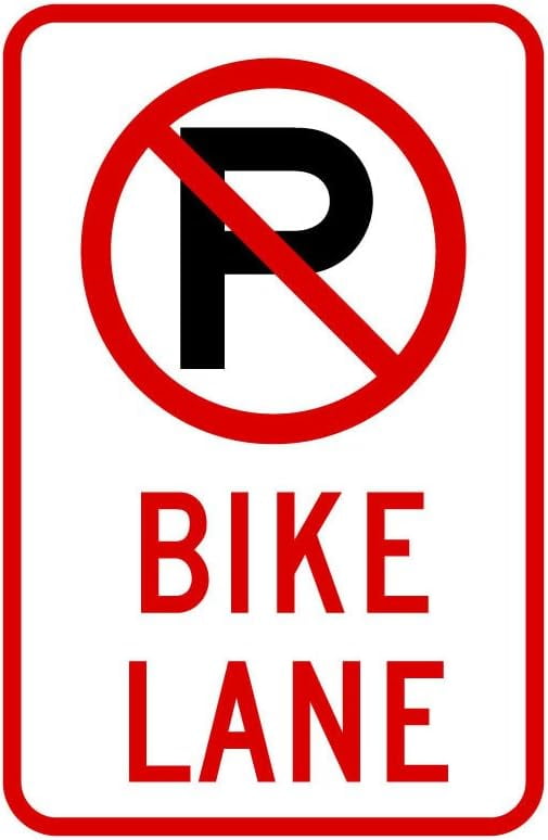 No Parking Logo Bike Lane Sign - 12 x 18 Road Sign - 3M High Intensity ...