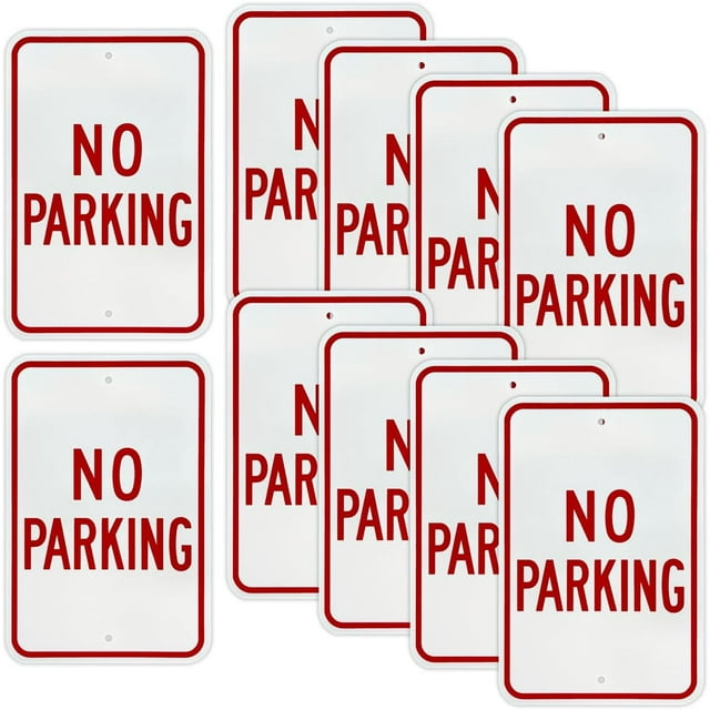 No Parking Metal Reflective Sign, 18 x 12,Rust Free Alodized Aluminum ...