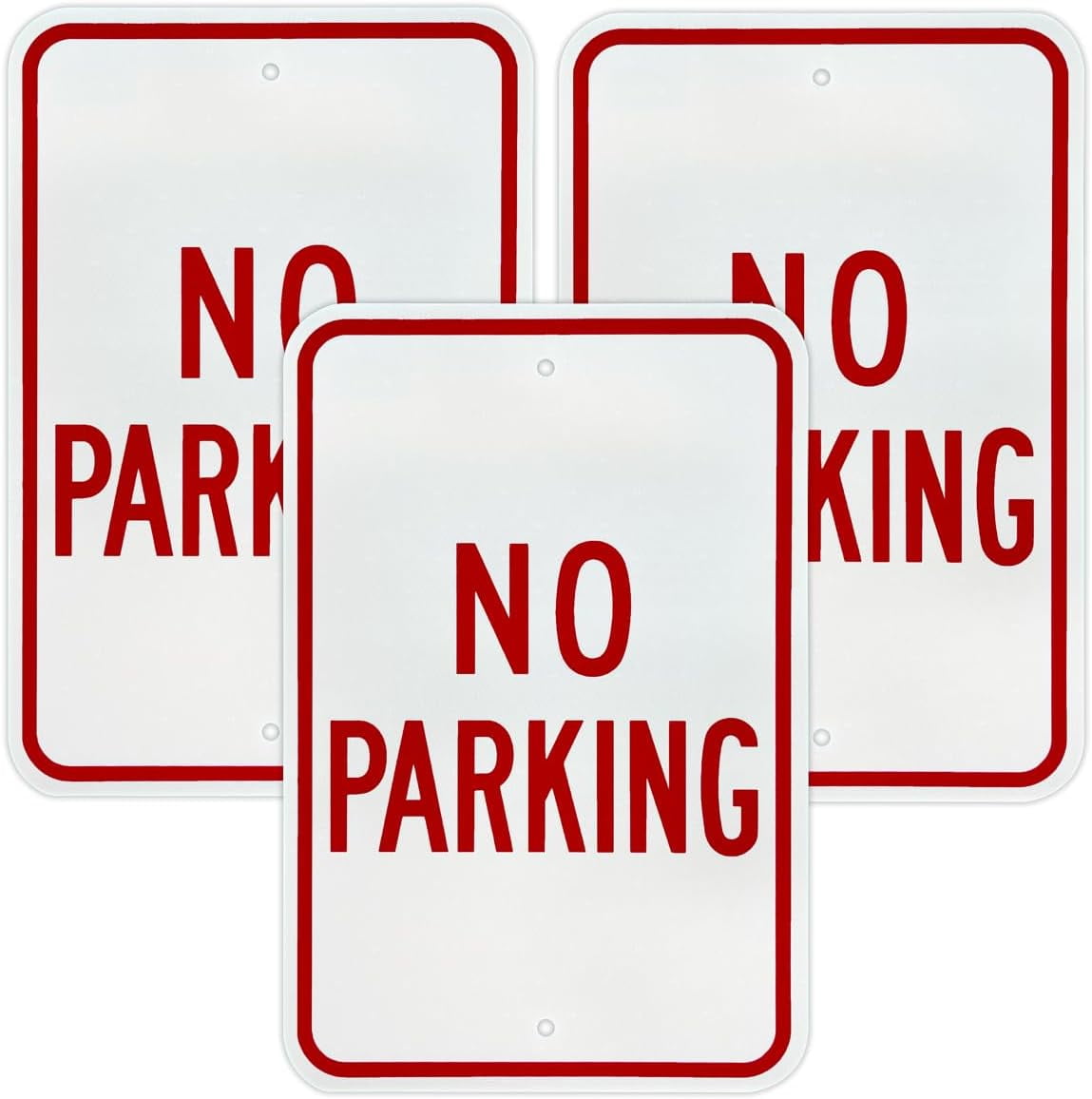 No Parking Metal Reflective Sign, 18 x 12,Rust Free Alodized Aluminum ...