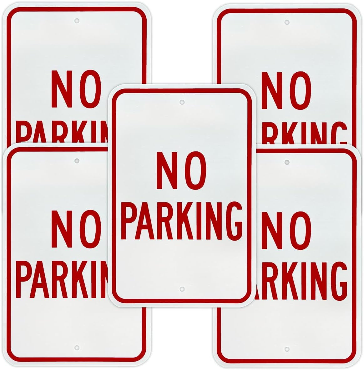 No Parking Metal Reflective Sign, 18 x 12,Rust Free Alodized Aluminum ...