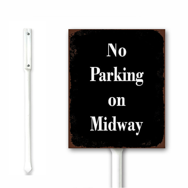 No Parking on Midway Sign for Outdoor Metal Yard Sign Funny Lawn Sign ...