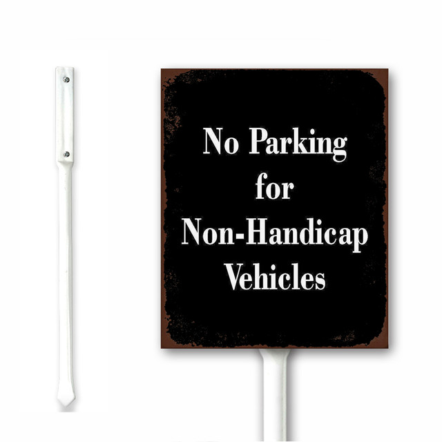 No Parking for Non-Handicap Vehicles Sign for Outdoor Metal Yard Sign ...
