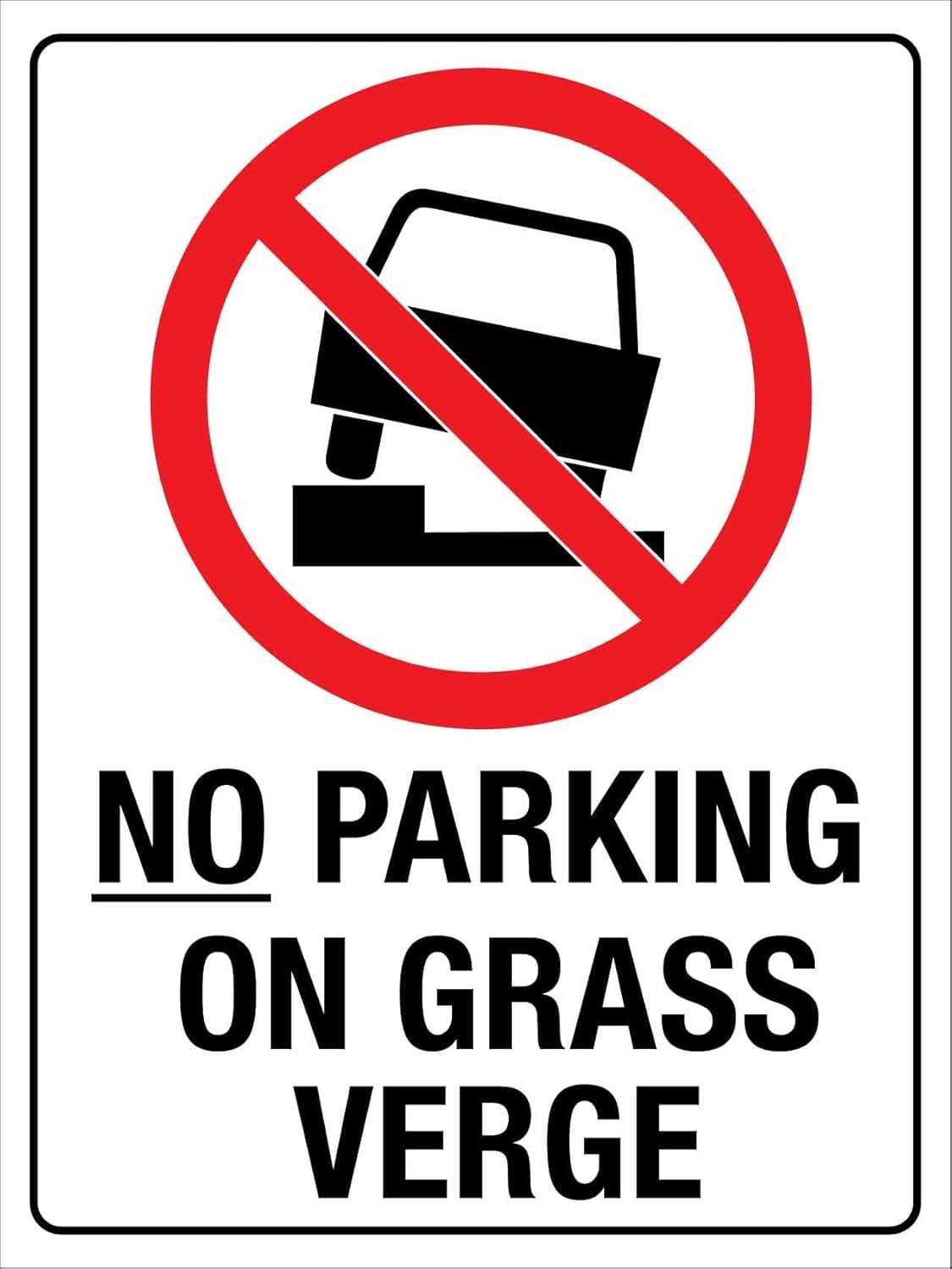 No Parking On Grass Verge Sign Prohibition Signs 8 X 12 Inch Metal Tin ...