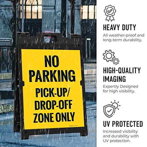 No Parking Pickup And Drop Off Zone Only Sidewalk Sign Kit, 18x24 ...