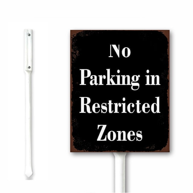 No Parking in Restricted Zones Sign for Outdoor Metal Yard Sign Funny ...