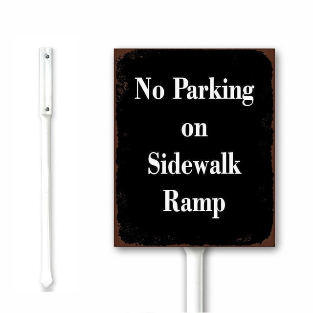 No Parking on Sidewalk Ramp Sign for Outdoor Metal Yard Sign Funny Lawn ...