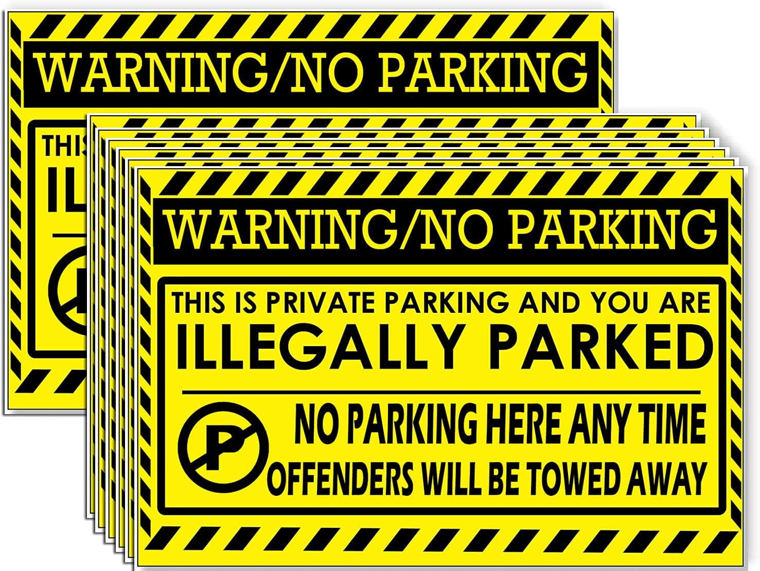 No Parking Violation Stickers Notice,Large Size 5X8inch llegal Parking ...