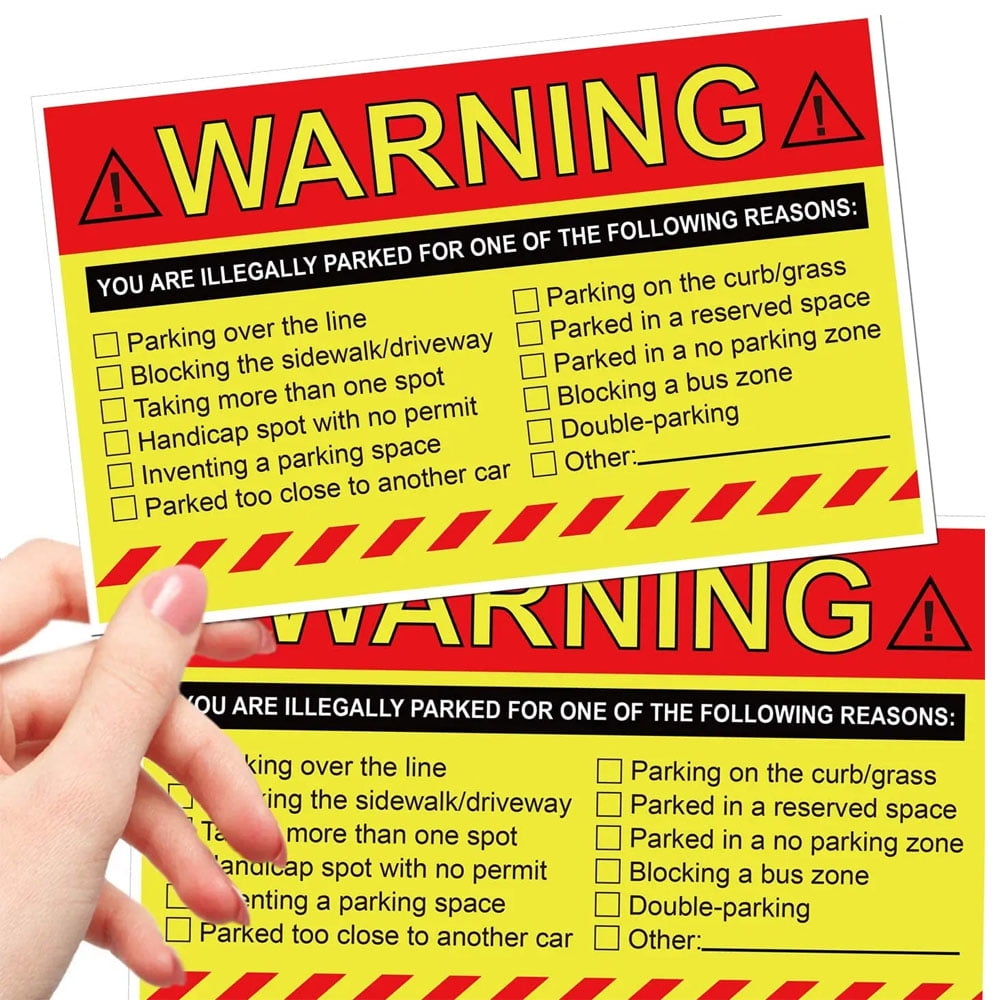 No Parking Warning Stickers for Car Window 5*8inch You Are Illegally ...